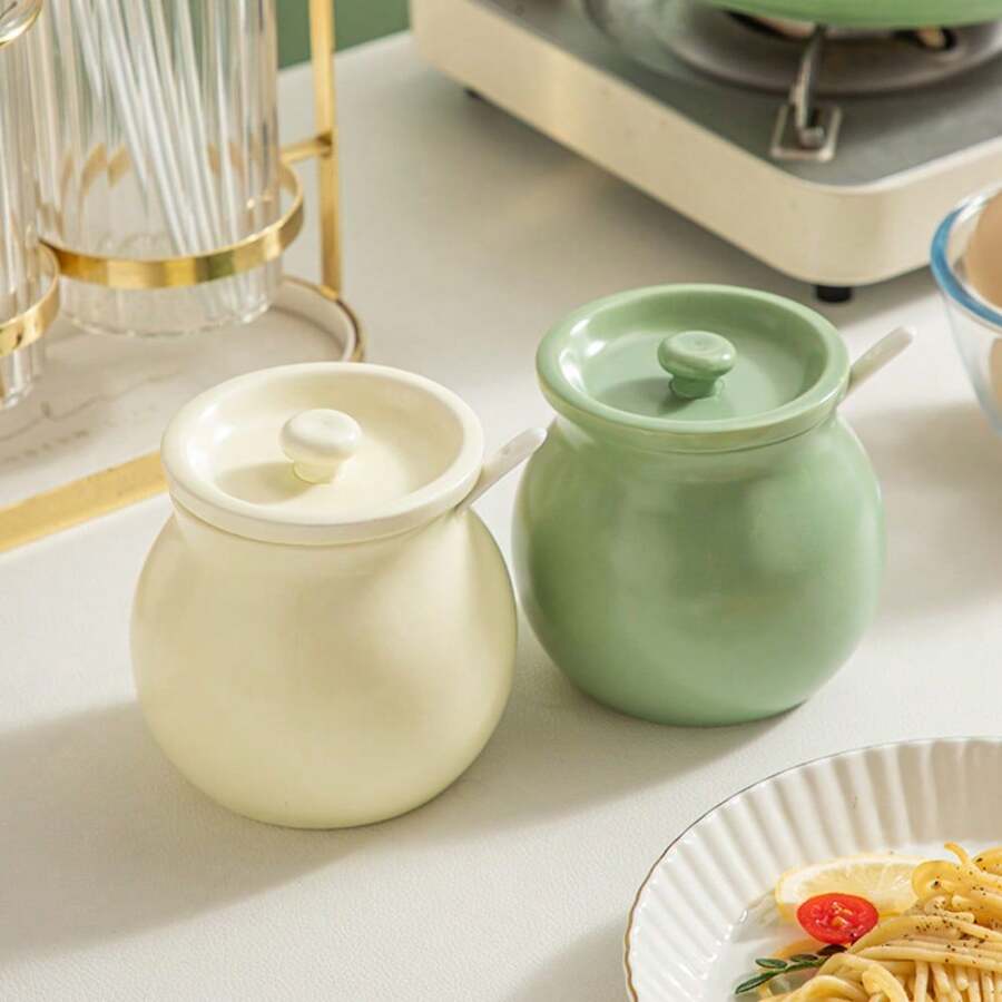 Ceramic Pig Oil Tank With Cover, High Temperature Resistant Pepper Oil ...