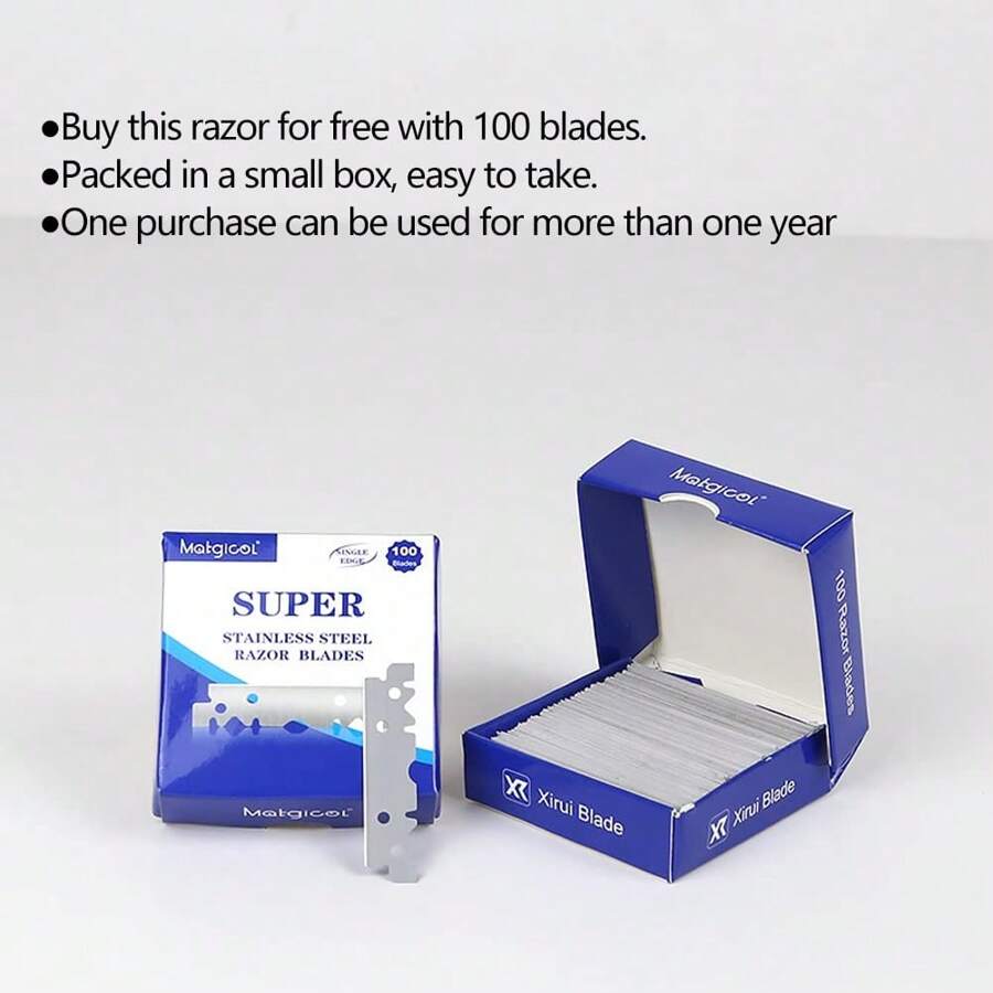 Professional Shaving Kit, Including 100 Stainless Steel Single Edge ...