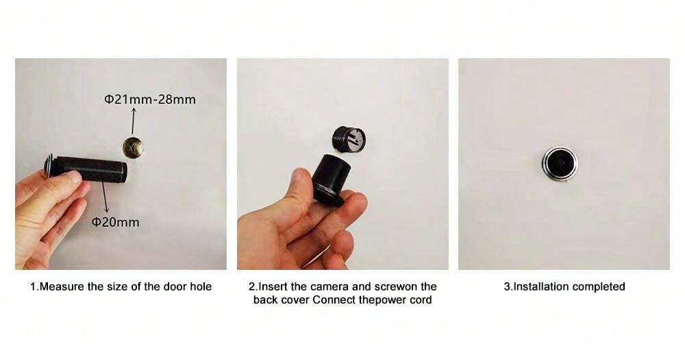 Door Eye Hole Security 1080P HD 1.7mm Lens Wide Angle FishEye CCTV ...