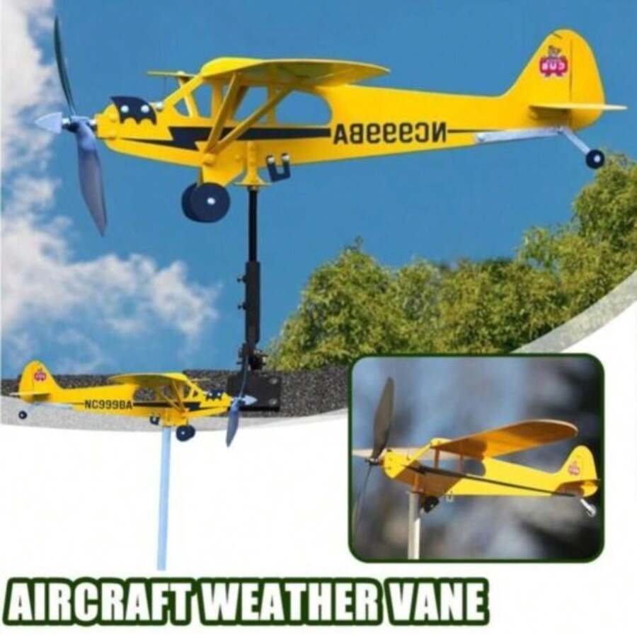 Weather Vane Wind Direction Compass Pipe Airplane Weathervane Windmill ...