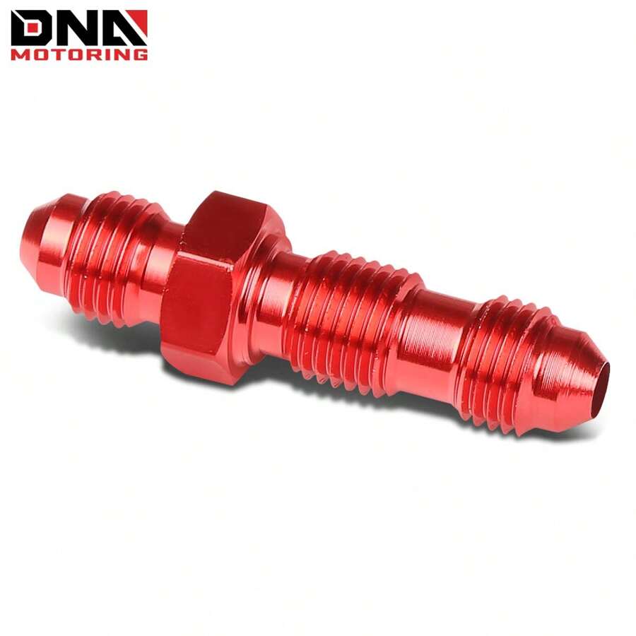 AN3 AN-3 Male Thread Straight Bulkhead Flare Red Aluminum Anodized ...