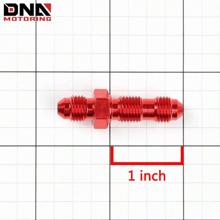 AN3 AN-3 Male Thread Straight Bulkhead Flare Red Aluminum Anodized ...