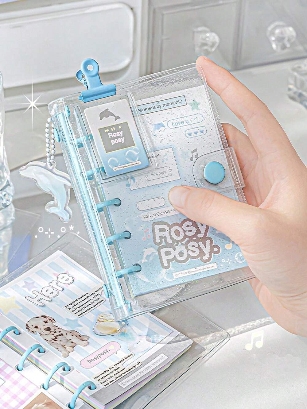 Rosyposy 1ชิ้น สีหน้าภายในสมุดบันทึก 70 แผ่น Binder แบบพกพา Mini Pocket ...