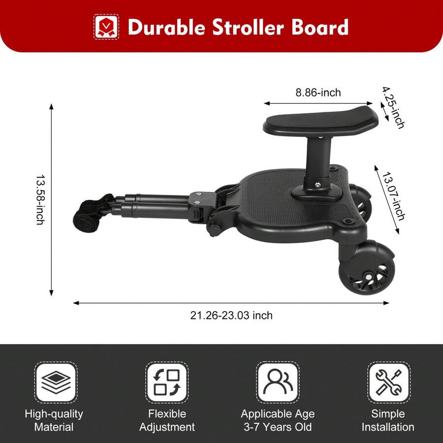 Stroller Board Universal 2-In-1 Stroller Riding Board Off-Road Bike ...