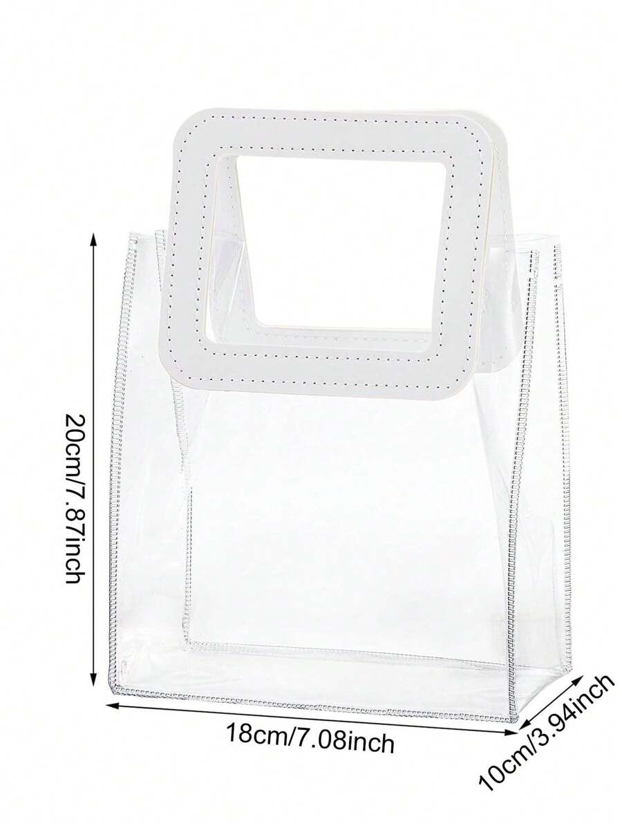 Clear Gift Bags With White Handles, Transparent PVC Reusable Gift Wrap ...