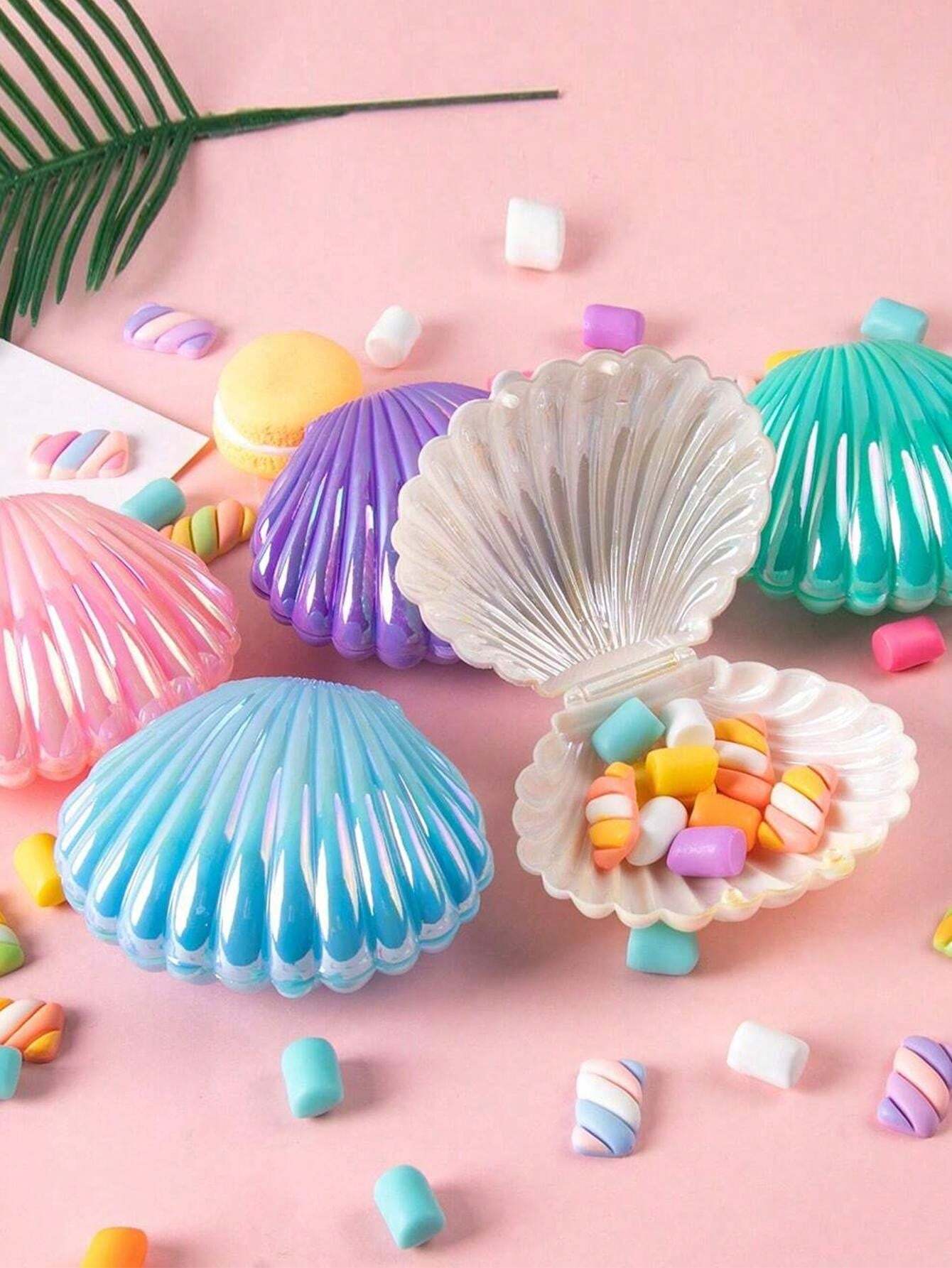 10pcs Mini Shell Candy Boxes Mermaid-Themed Plastic Mini Sea Shells ...