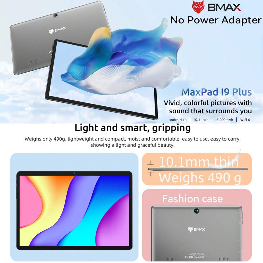 Bmax I9 Plus 2024 Tablet RK3562 4-Core 8G(4G+4G Extended) RAM 64GB ROM, 10.1 Inch IPS 1280x800 ...