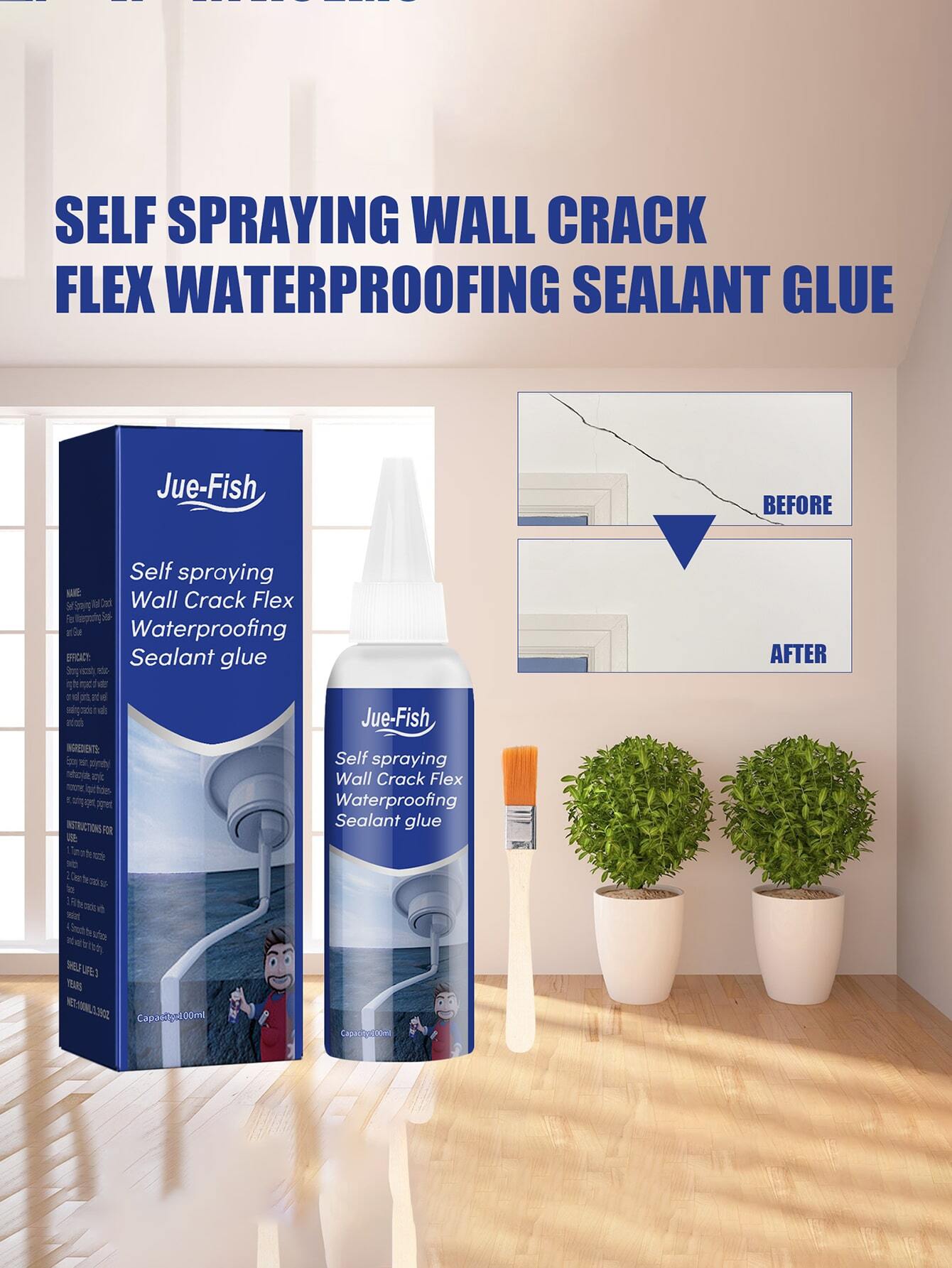 Flexible Waterproof Sealant For Repairing Wall Cracks, Avoiding Smashing Bricks And Filling ...