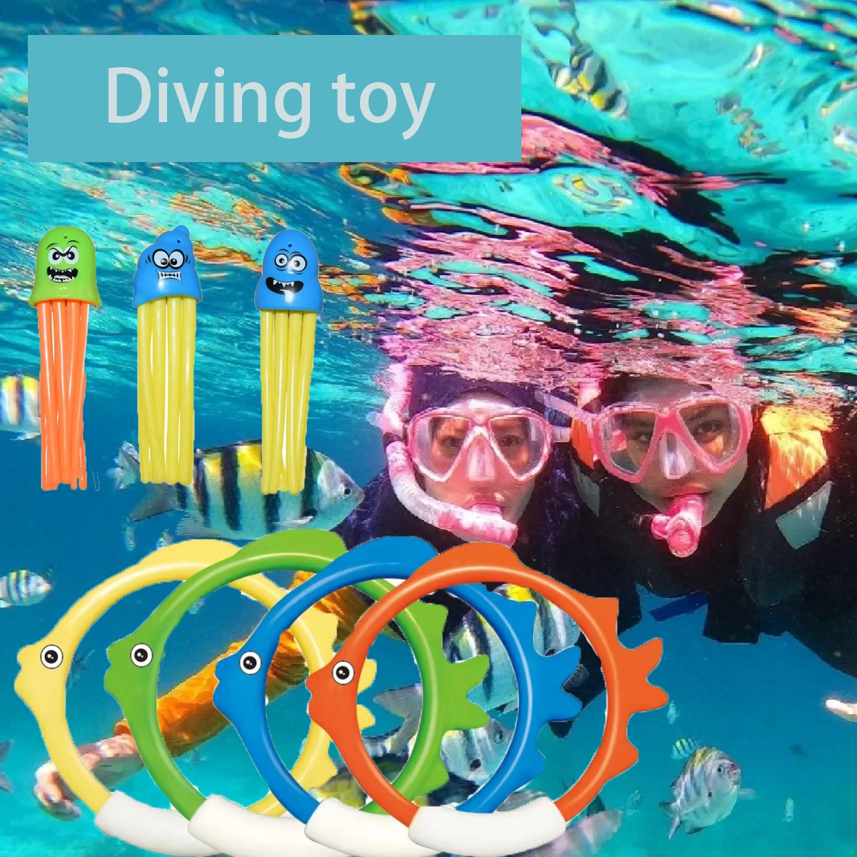 Diving Swimming Toy Diving Octopus And Fish-Shaped Diving Ring ...