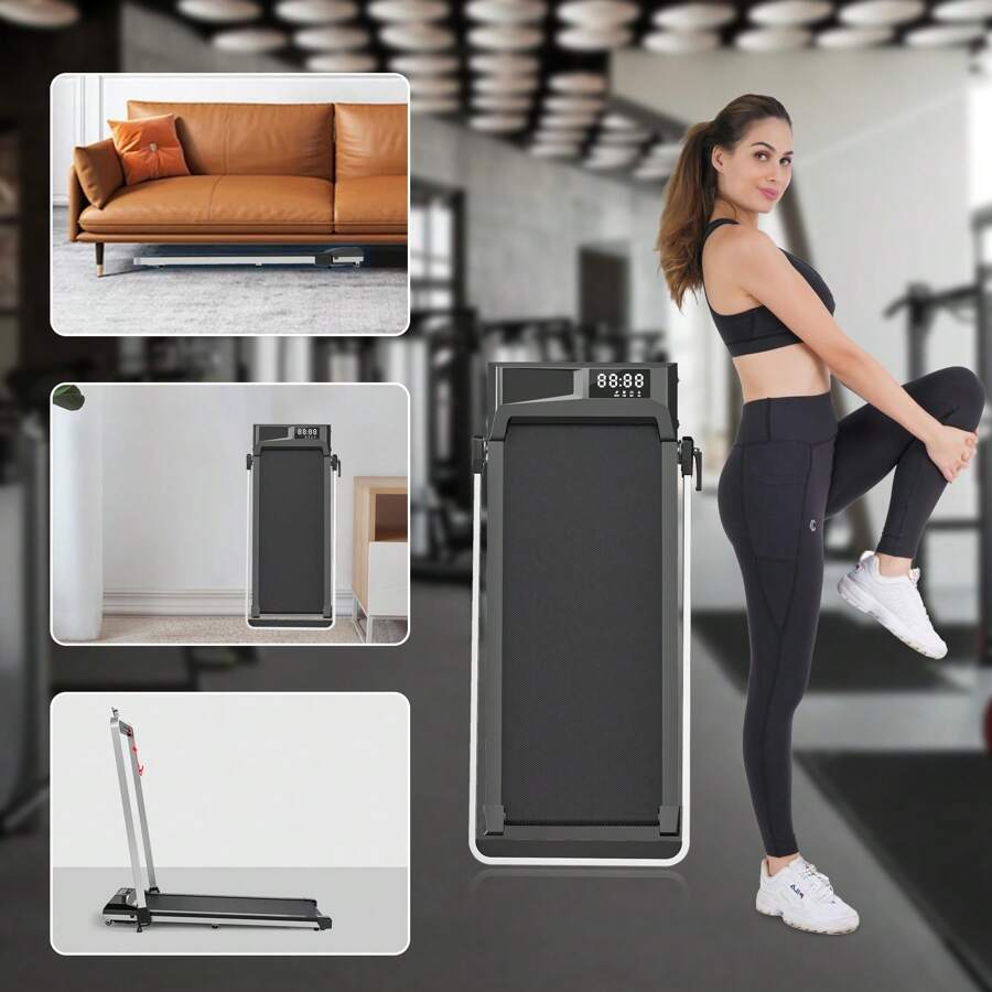 Under Desk Treadmill, Foldable Walking Treadmill 2 In 1 For Walking ...