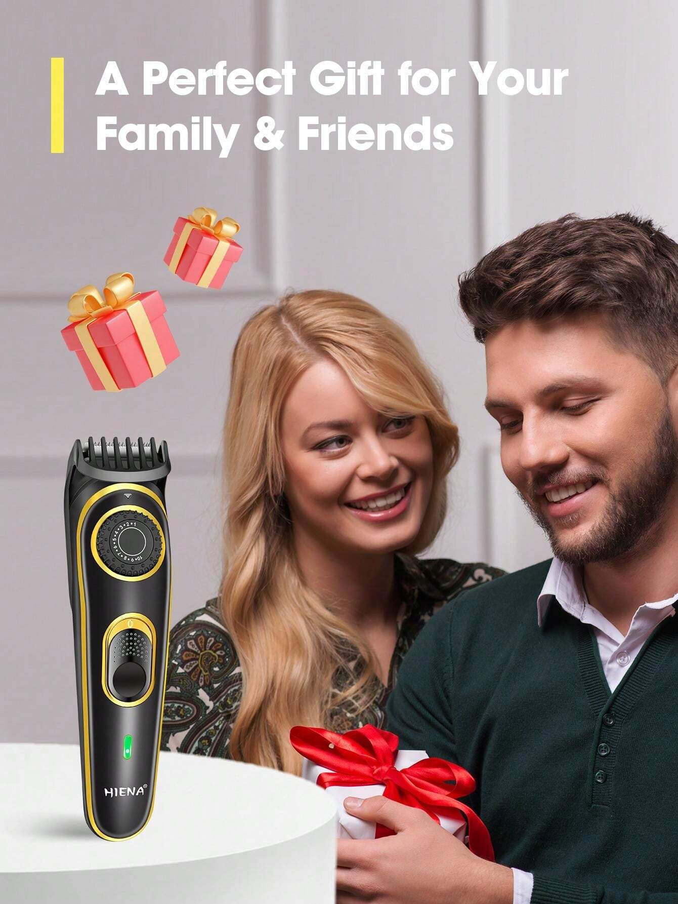 A Cordless Black Gold Electric Hair Clipper With Low Noise And High ...