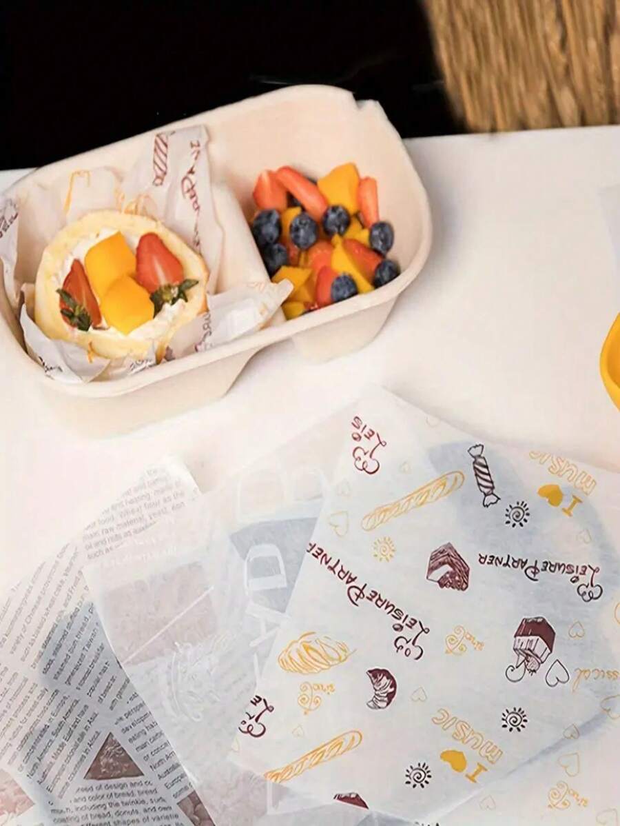 100pcs Grease Proof Wrapping Paper Sheets -Resistant, Fast Food ...