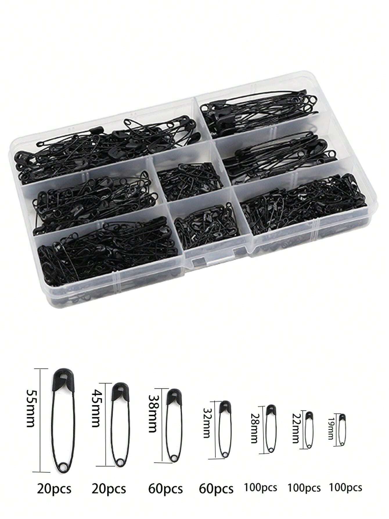 460 Pcs Black Safety Pin Assorted Size Safety Pin Small And Large ...