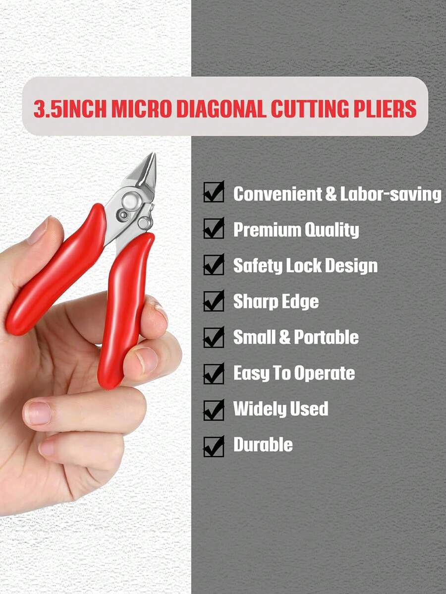 3.5-Inch Micro Cutter With Lock - Jewelry Small Snips, Soft Wire Cutter ...
