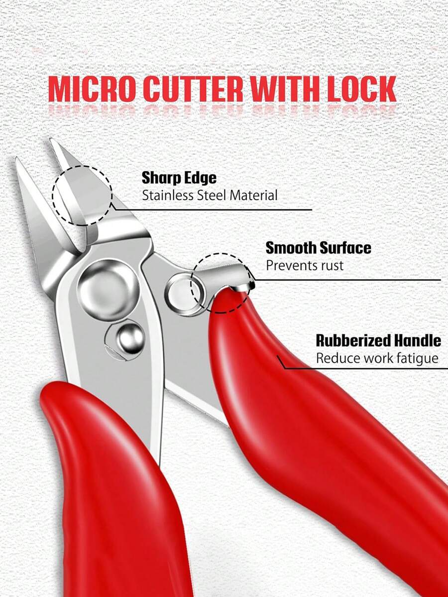 3.5-Inch Micro Cutter With Lock - Jewelry Small Snips, Soft Wire Cutter ...