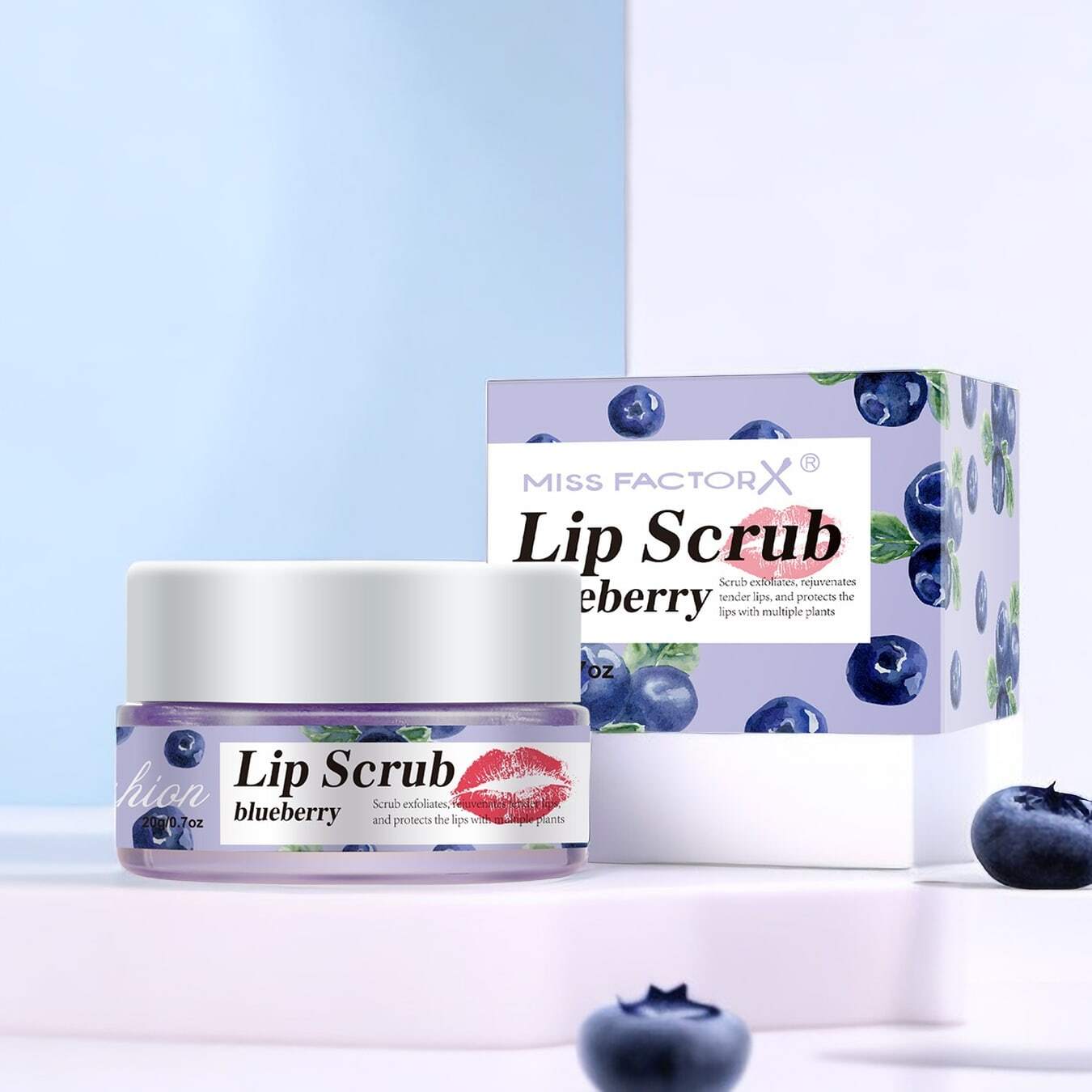 Blueberry Lip Scrub - Pure Vegan Treatment, Exfoliating, Sugar ...