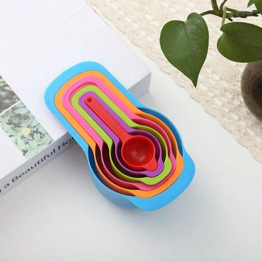 [9pcs/Set] Rainbow Measuring Spoon Baking Tool Set, Including Sugar & Yeast Control Spoons ...