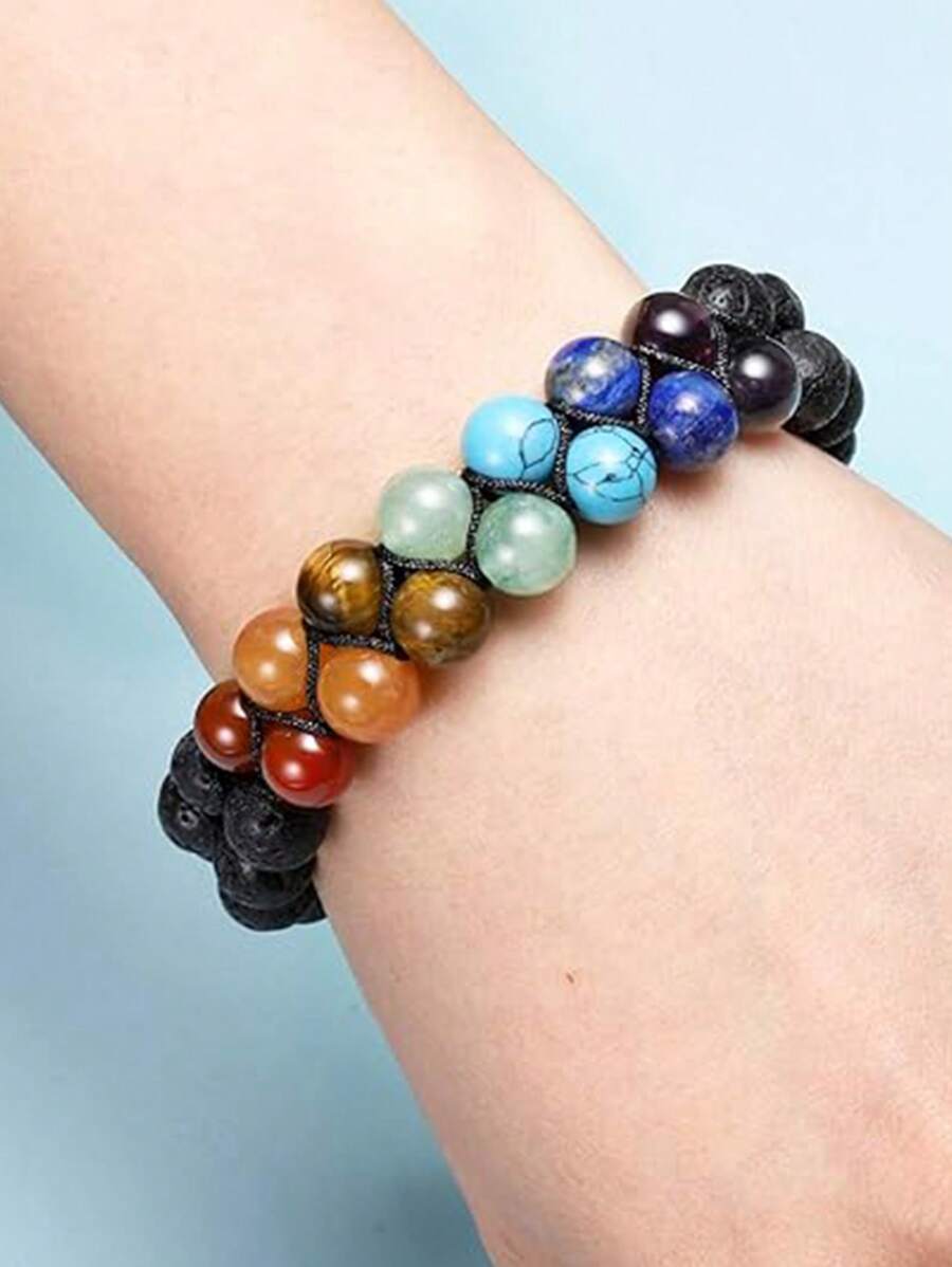 Bead Chakra Bracelet 7 Chakras Healing Crystals Bracelet Yoga Stone ...