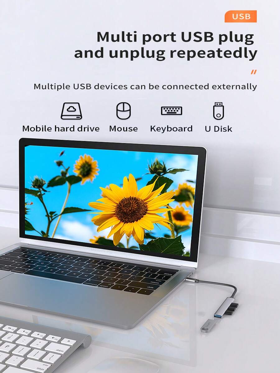 Mini USB Hub, 4-Port USB Hub USB Splitter , Ultra Slim Portable Data ...