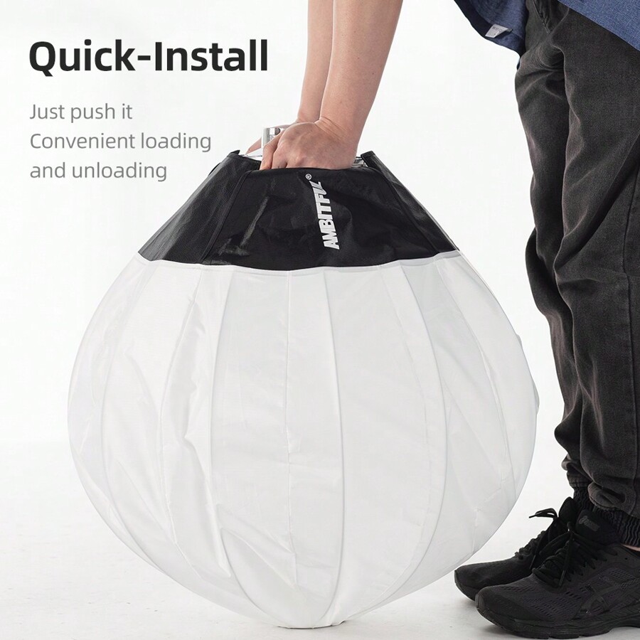 AMBITUL 65cm 25.5in Lantern Foldable Quick-Install Portable Round Shape ...