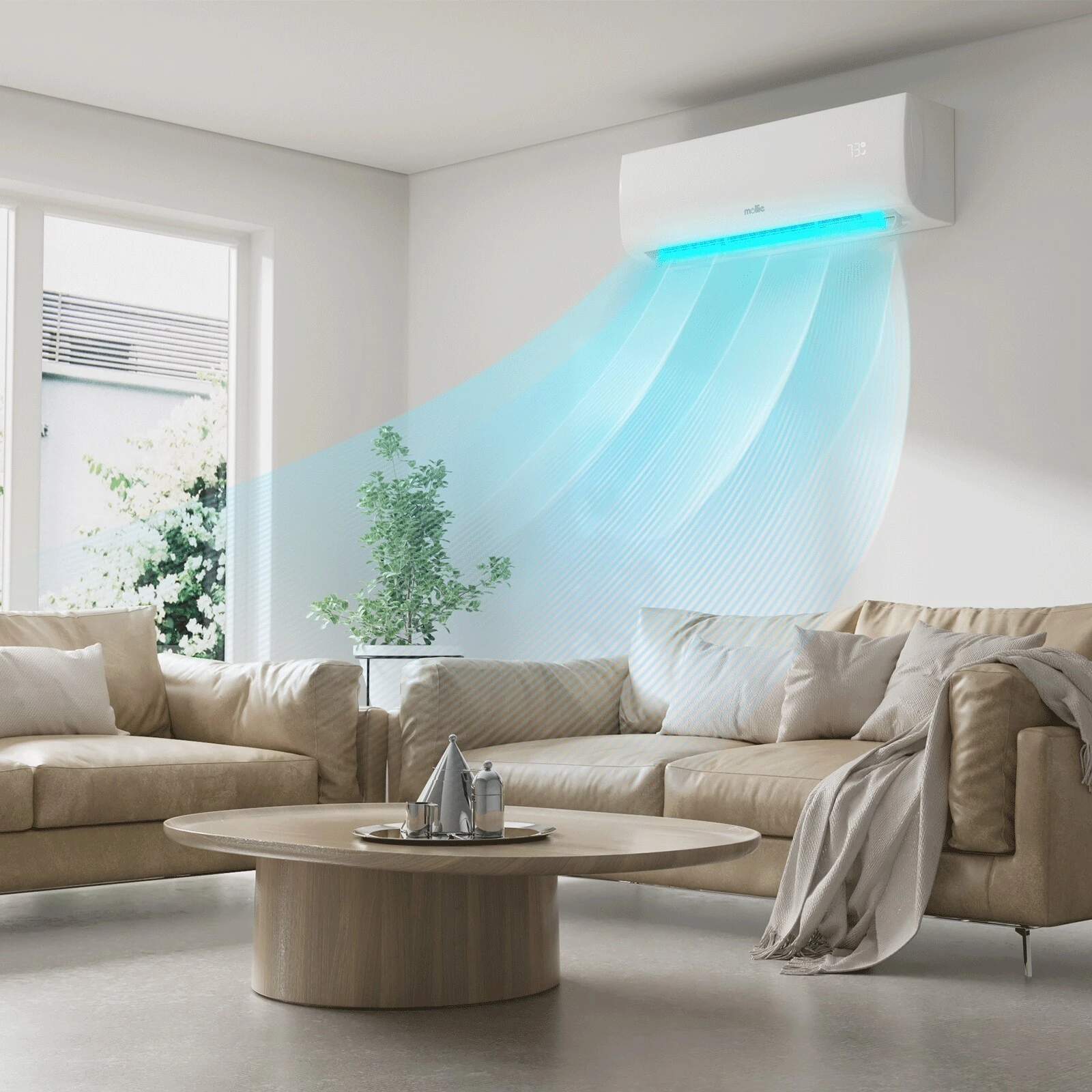 Mollie 36000 BTU 230V Wall Mounted Mini Split Heat Pump Air Conditioner ...