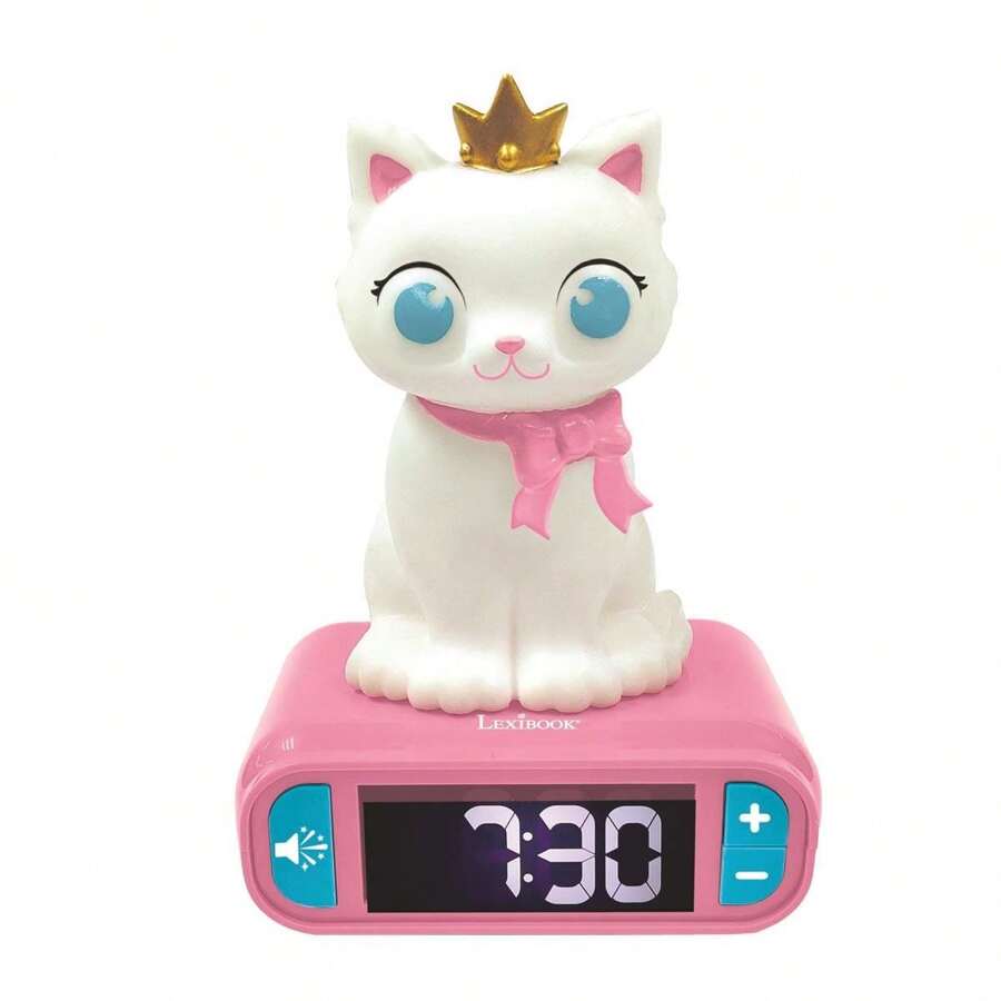 Lexibook Alarm Clock With Cat 3D Design Night Light And Sound Effects ...