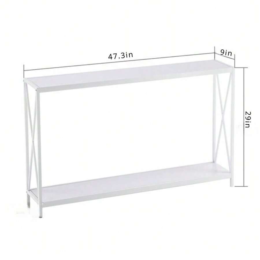 Triamine Board Cross Iron Frame Porch Table Sofa Side Table White Wood ...