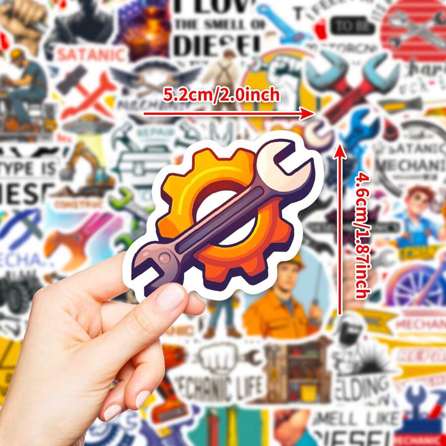 50Pcs Hard Hat Stickers, Vinyl Waterproof Worker Stickers Bulk For ...