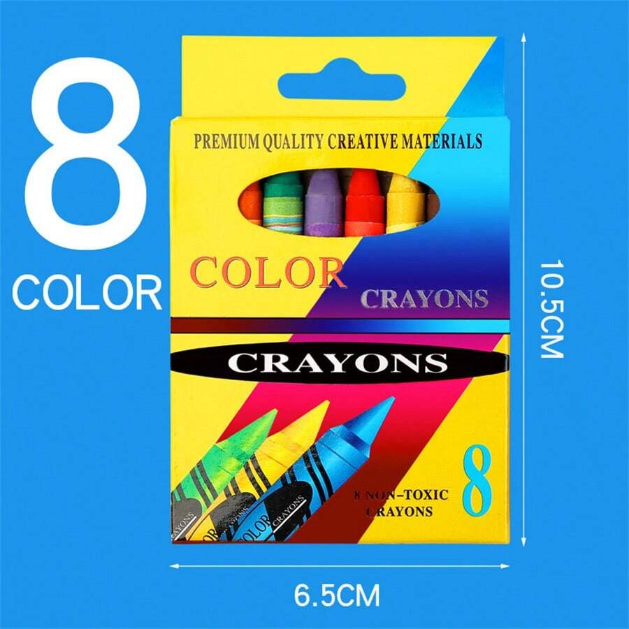 24/12/8/6pcs Highlighted Coloring Crayons Set, Colorful Writing Drawing ...