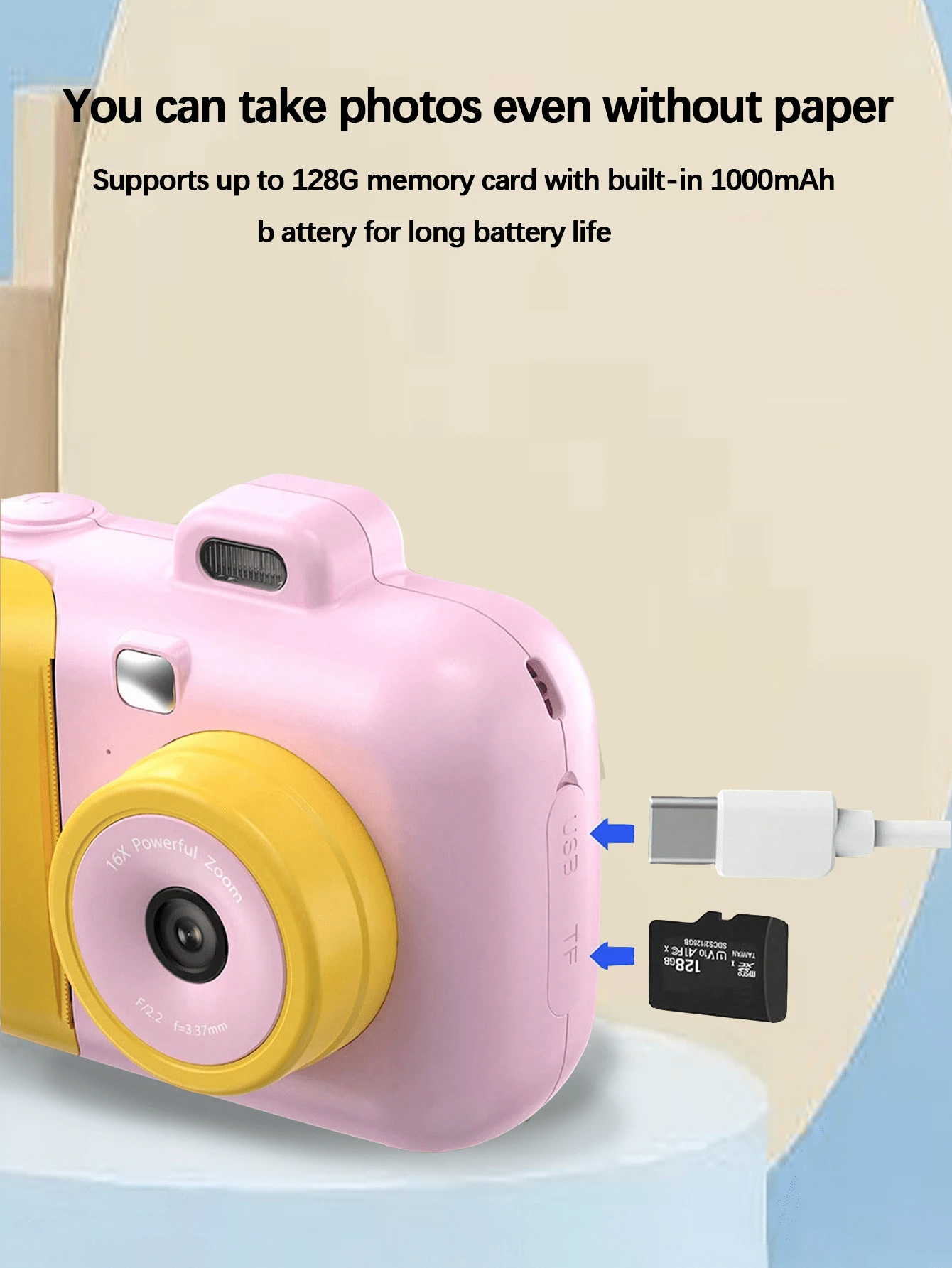 Nova câmera de impressão térmica portátil, mini, elegante, presente ...