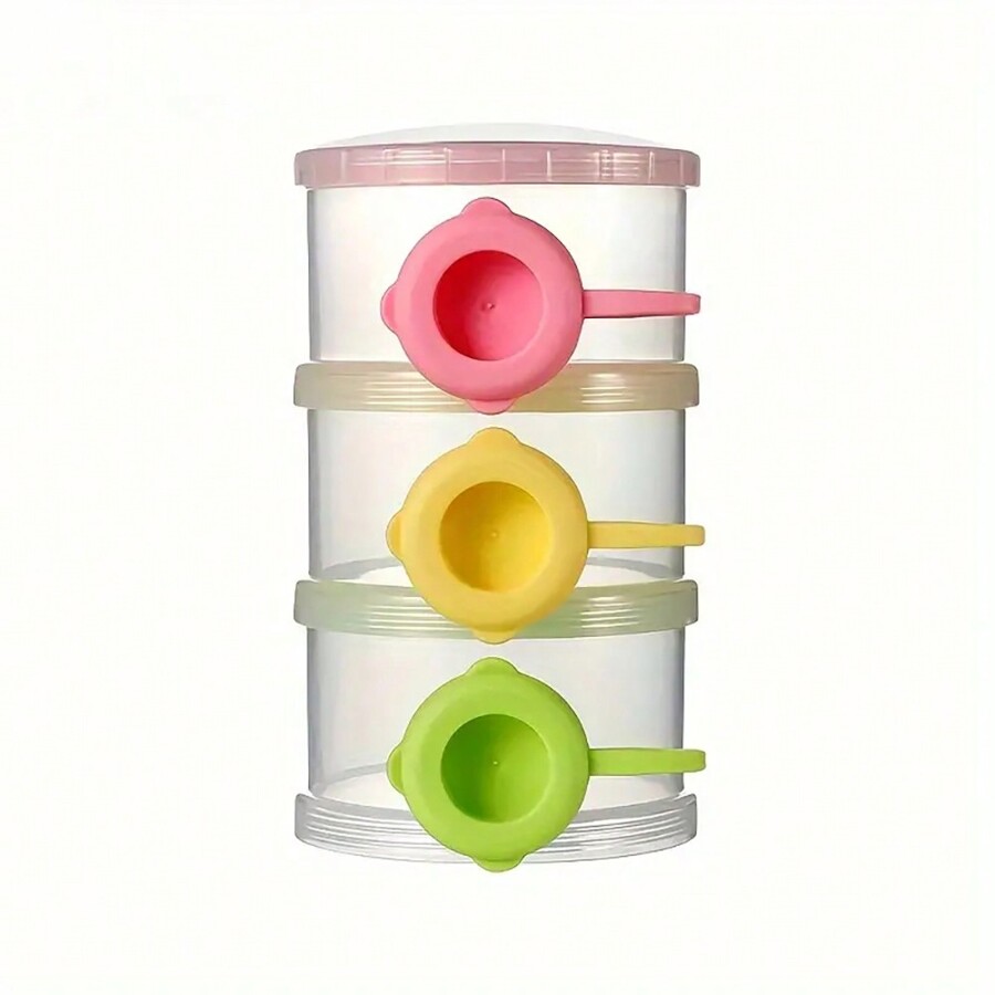 1pc Portable 3-Layer Baby Formula Dispenser Food Storage Container ...