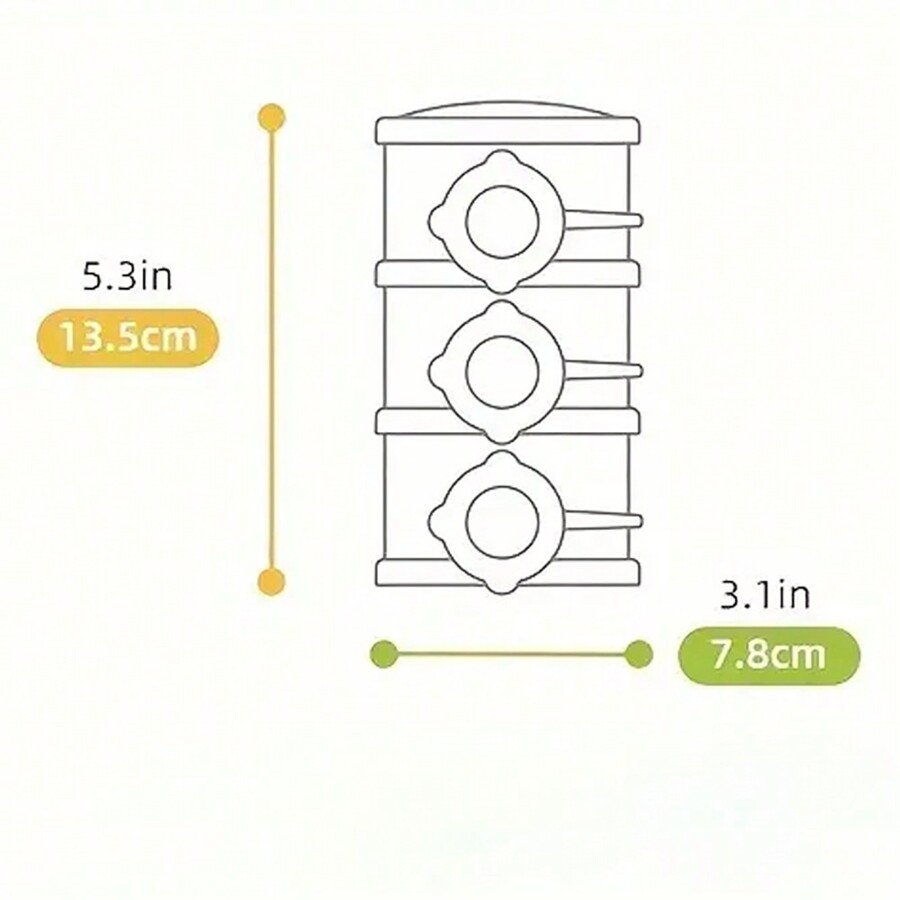 1pc Portable 3-Layer Baby Formula Dispenser Food Storage Container ...