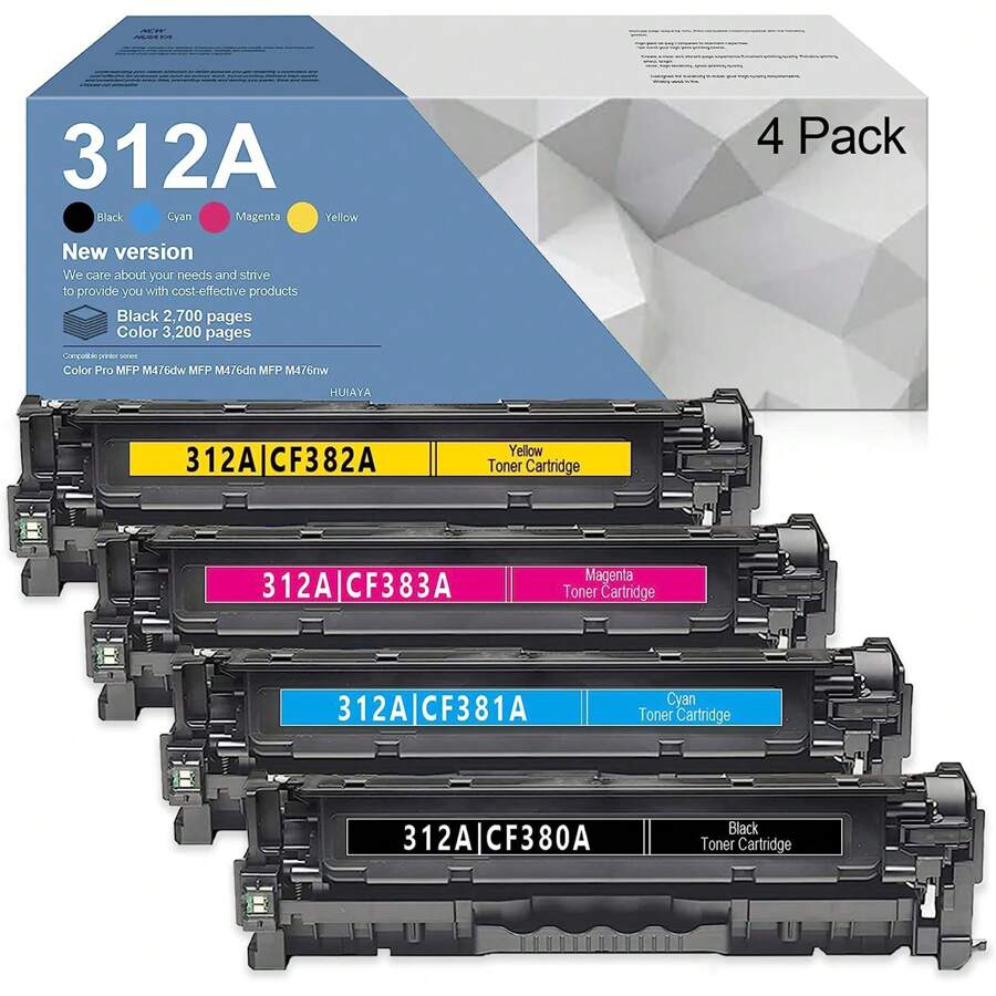 Mandboy 312A Toner Black, Cyan, Magenta, Yellow Toner Cartridges (4 ...