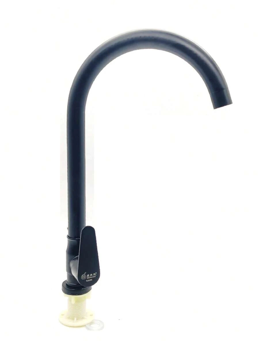 Black Stainless Steel Vertical Large Bend Tap, Kitchen Faucet With Hot ...