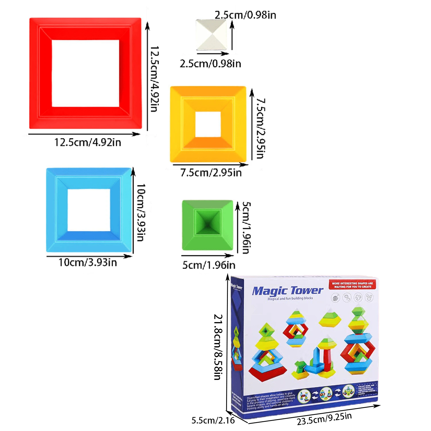 Transformable Pyramid Building Blocks, Brain Teaser Puzzle With Large ...