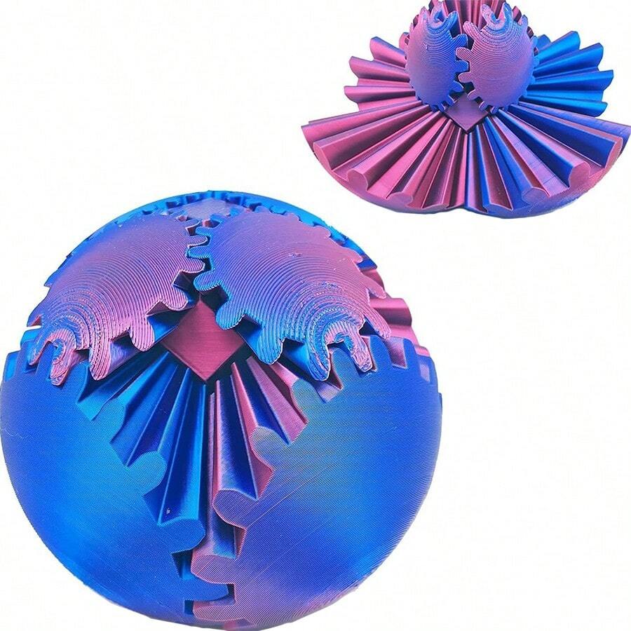 Gear Ball 3D Printed Gear Ball Spin Ball Or Cube Fidget Toy, Gear ...