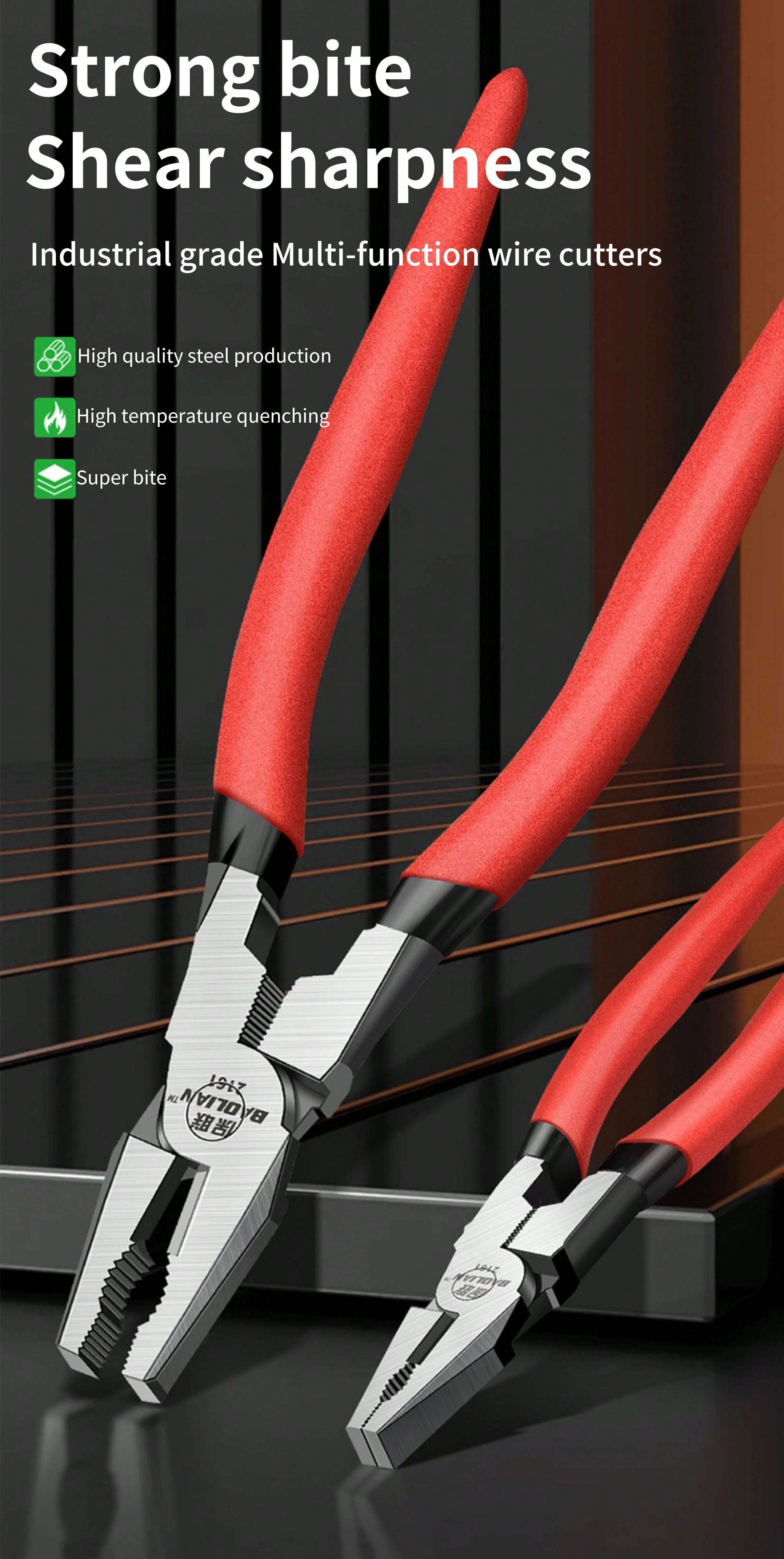 9-Inch Steel Wire Pliers, Household Industrial Grade Pliers, Labor ...