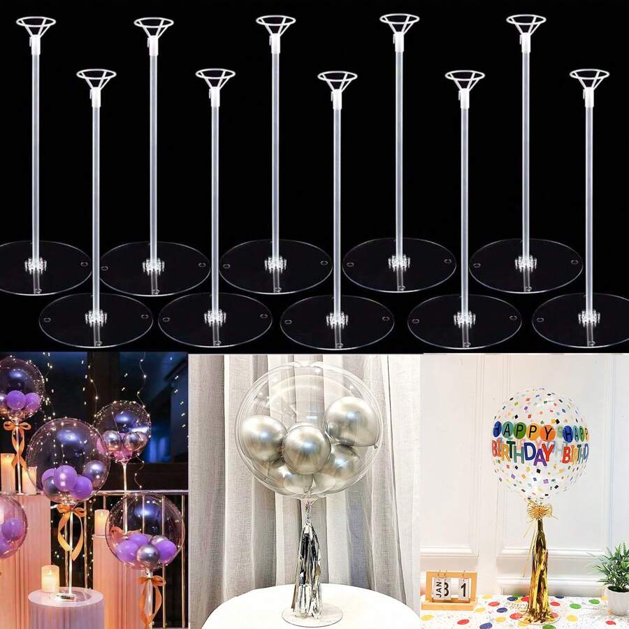 Balloon Table Float Balloon Sticks With Base Balloon Stands For Table ...