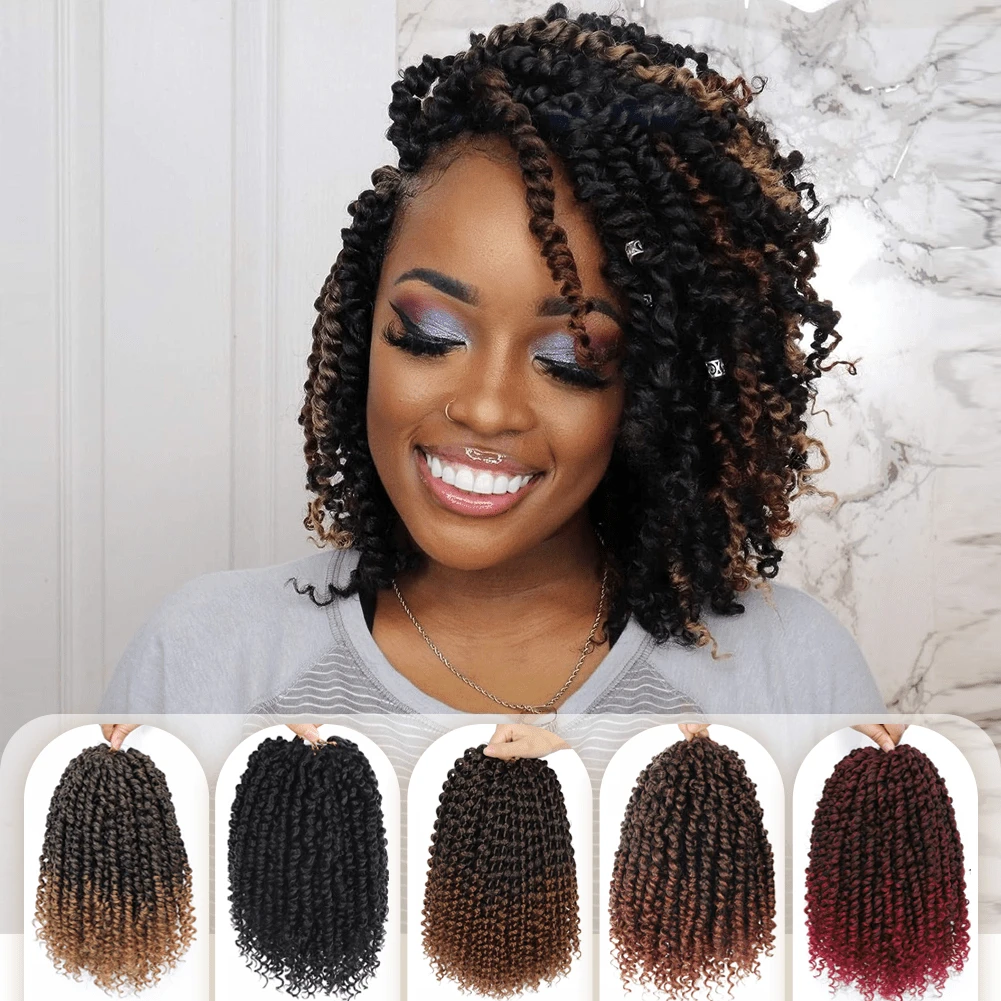 1 Pack Passion Twist Crochet Braiding Hair Extensions 12 Strands Pre ...