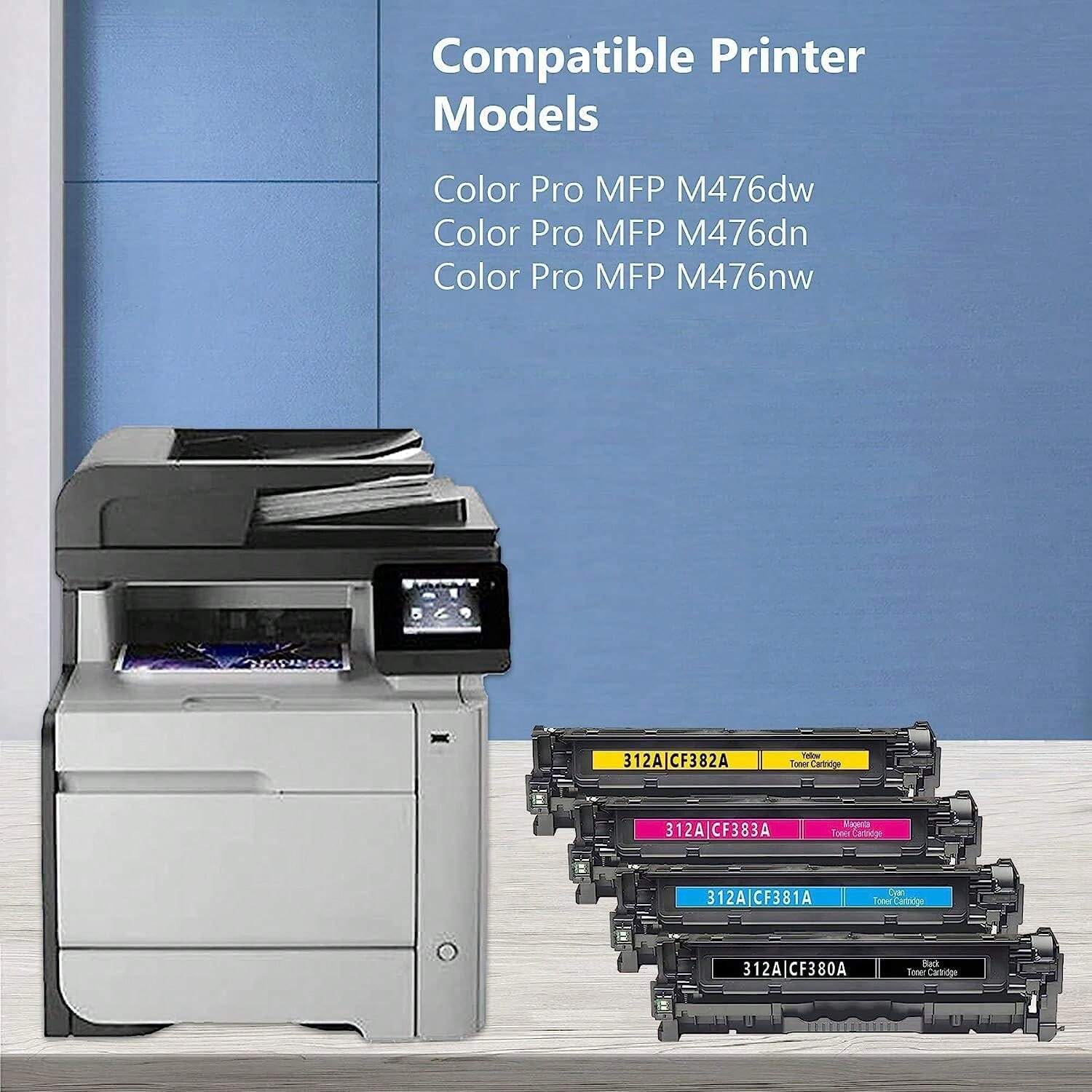 Mandboy 312A Toner Black, Cyan, Magenta, Yellow Toner Cartridges (4 ...