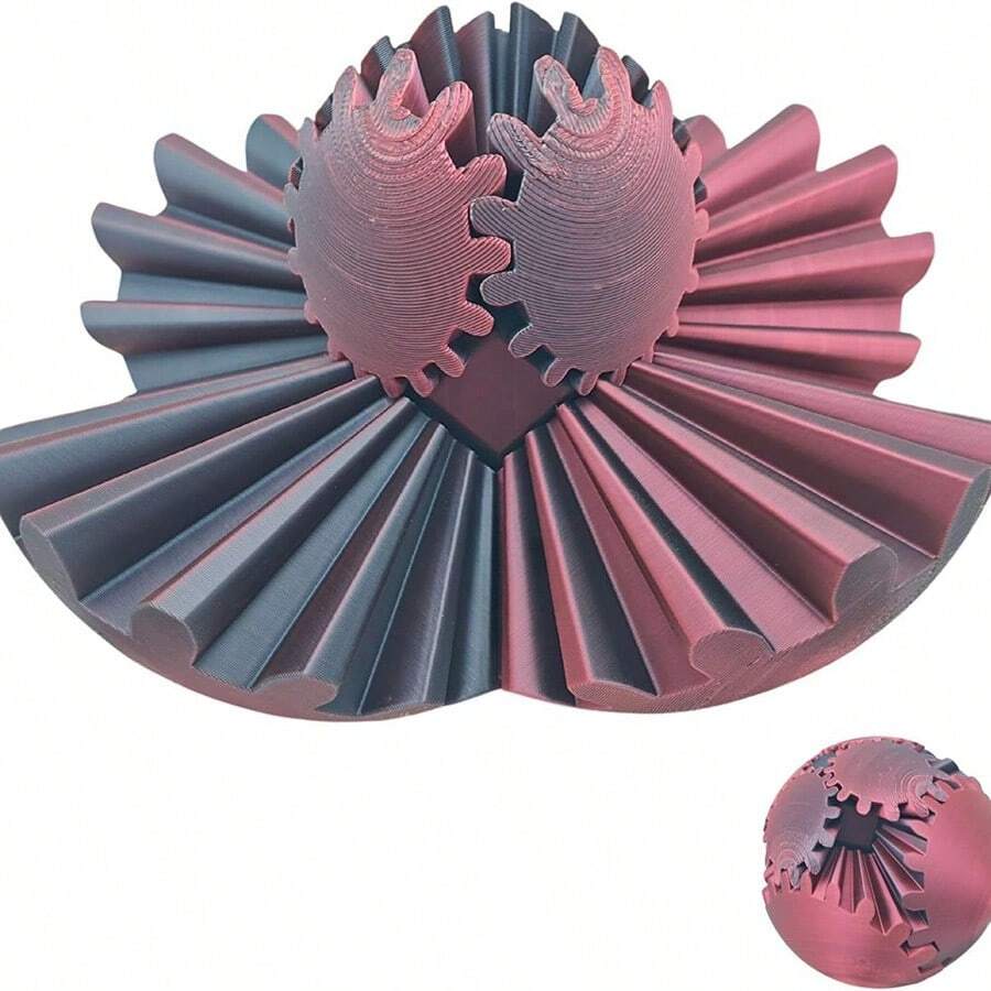 Gear Ball 3D Printed Gear Ball Spin Ball Or Cube Fidget Toy, Gear ...
