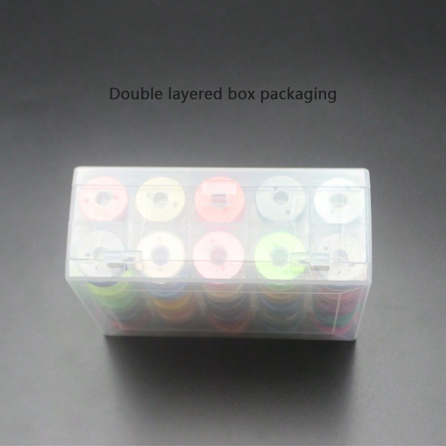 50Pcs Bobbins And Sewing Threads With Bobbin Case For Multiple Sewing ...