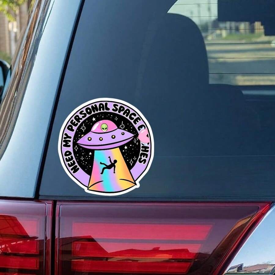1PC Need My Personal Space Sticker - Anxious, Dead Inside Alien UFO ...
