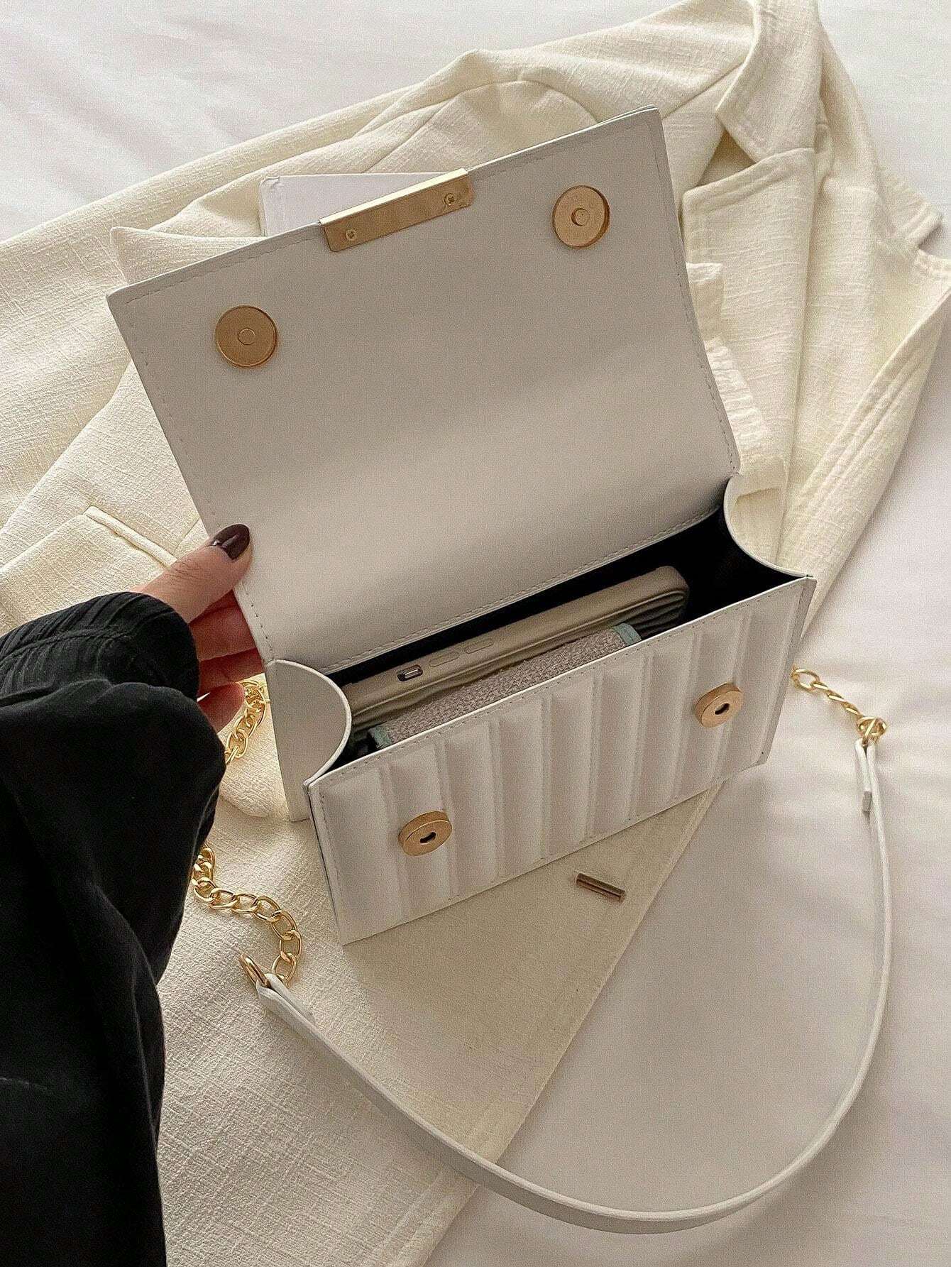 A Minimalist Vintage Indentation Mini Square Bag With Hardware Iron ...