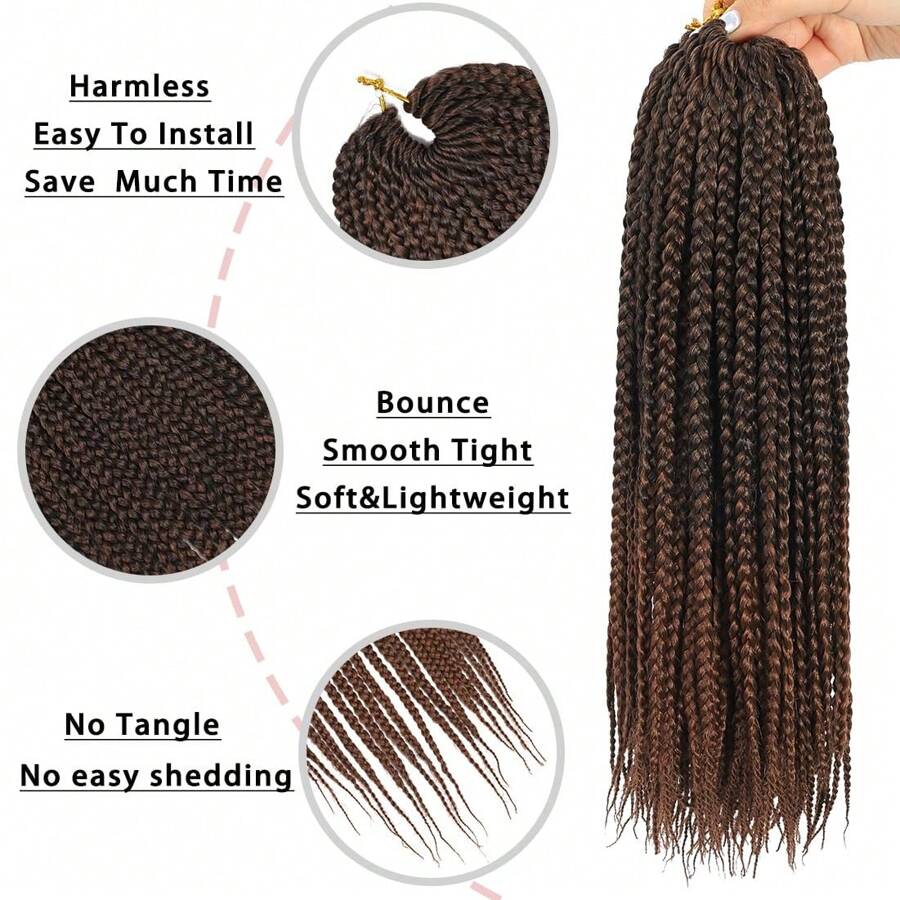 Crochet Box Braids 18 Inch 1/5 Packs Goddess Box Braids Crochet Hair ...