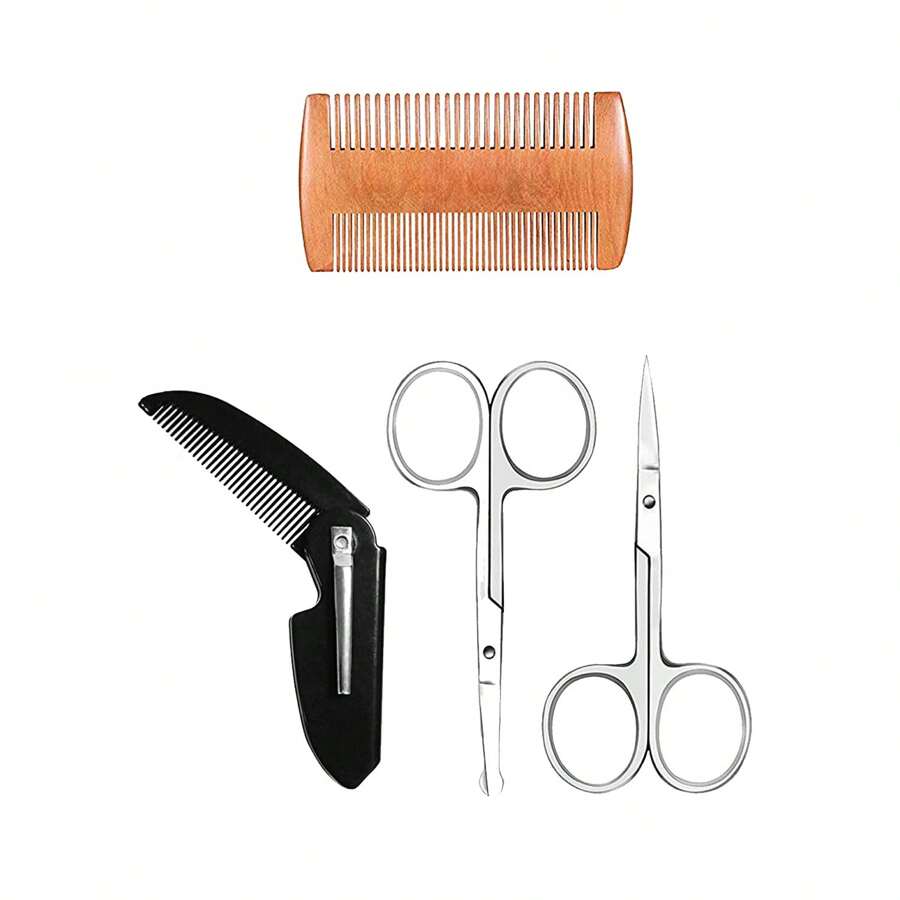 Beard Styling Tools Kit, Men's Beard Care And Trimming Set Including A ...