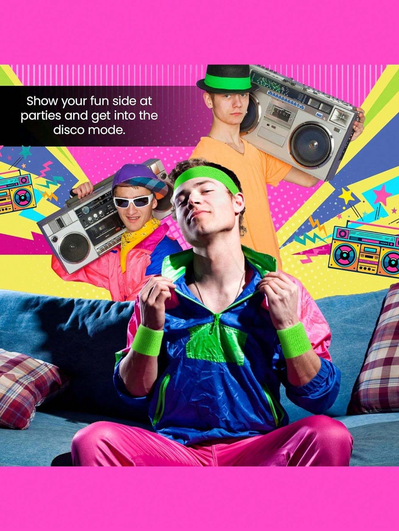 Forever & Moment 3PCS Men And Women's 80s Party Headbands And ...