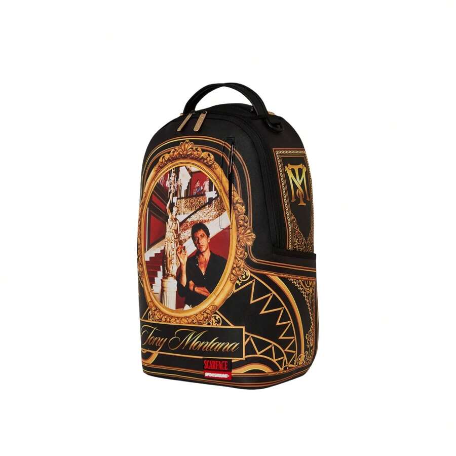 Sprayground Scarface Stairs Backpack I'm Tony Montana Black Gold ...