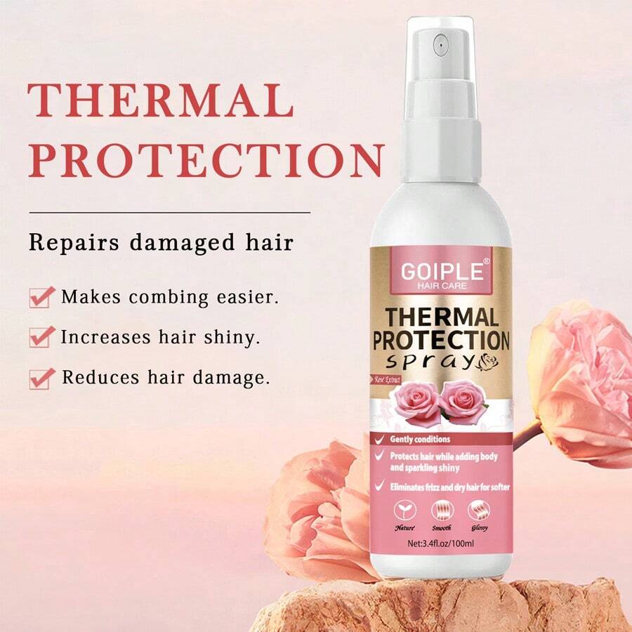 3.4fl.Oz Heat Protectant Spray For Hair, Protect From Flat Irons & Hot ...