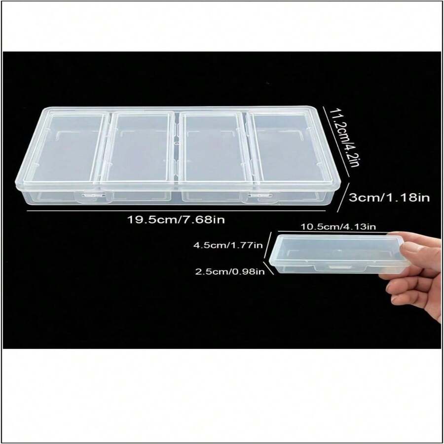 Rectangular Clear Plastic Storage Containers Box With Hinged Lid For Beads And Other Small Craft ...